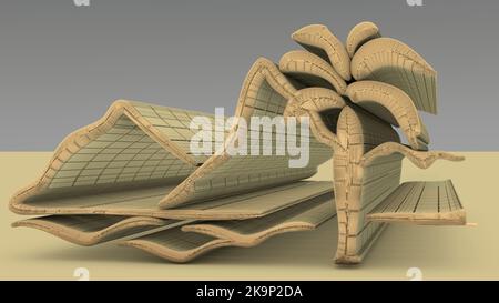 A 3D Illustration of a modeled architectural structure of a snake ...