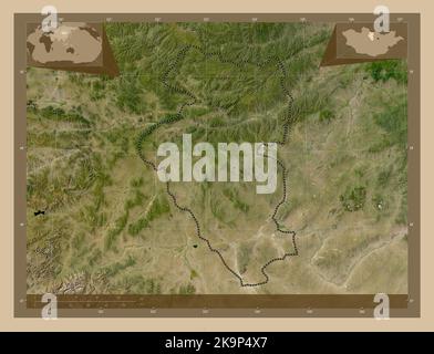 Bulgan, province of Mongolia. Low resolution satellite map Stock Photo ...