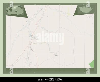 Darhan-Uul, municipality of Mongolia. Open Street Map. Corner auxiliary ...