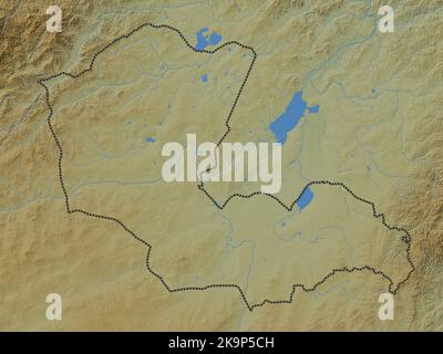 Dornod, province of Mongolia. Elevation map colored in wiki style with ...