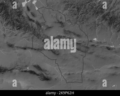 Govi-Altay, province of Mongolia. Grayscale elevation map with lakes ...