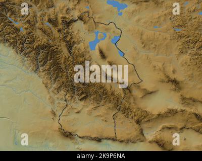 Hovd, province of Mongolia. Elevation map colored in wiki style with ...