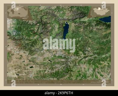 Hovsgol, province of Mongolia. High resolution satellite map. Locations ...