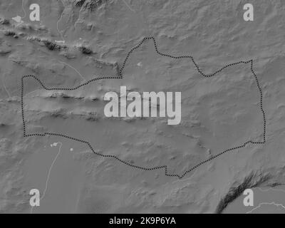 Omnogovi, province of Mongolia. Bilevel elevation map with lakes and ...