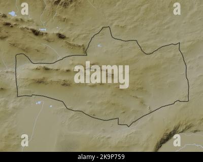 Omnogovi, province of Mongolia. Colored elevation map with lakes and ...