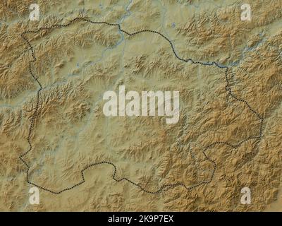 Selenge, province of Mongolia. Colored elevation map with lakes and ...