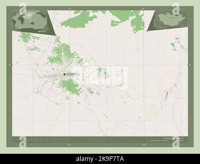 Ulaanbaatar, municipality of Mongolia. Open Street Map. Locations of ...