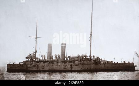 The First World War era cruiser HMS Devonshire. Lunched in 1904, it ...