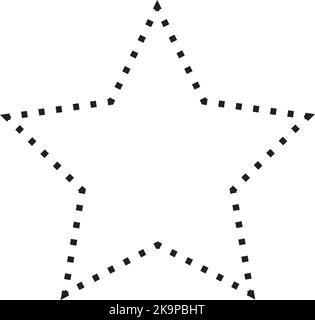Dotted star shape for tracing lines for preschool and kindergarten ...