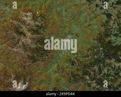 Berane, municipality of Montenegro. Low resolution satellite map ...