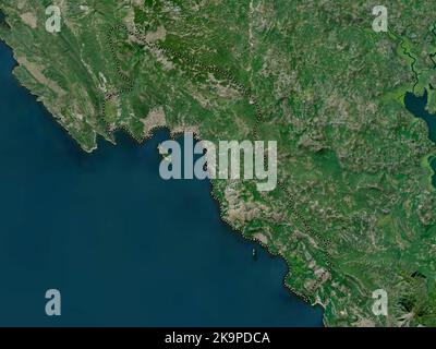 Budva, municipality of Montenegro. High resolution satellite map ...