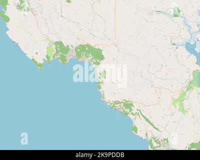 Budva, municipality of Montenegro. Open Street Map. Locations and names ...