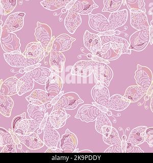 Seamless bright colorful butterflies pattern. Vector illustration Stock ...