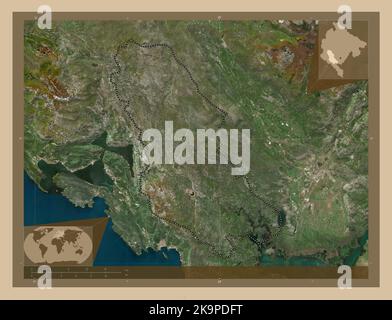 Cetinje, municipality of Montenegro. Low resolution satellite map ...