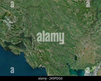 Cetinje, municipality of Montenegro. High resolution satellite map ...