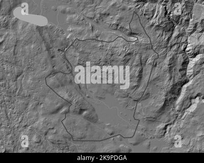 Danilovgrad, municipality of Montenegro. Bilevel elevation map with ...