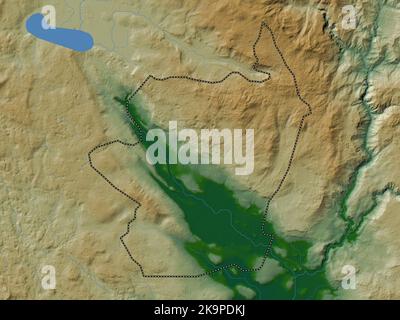 Danilovgrad, municipality of Montenegro. Colored elevation map with ...