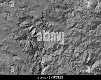 Kolasin, municipality of Montenegro. Bilevel elevation map with lakes ...