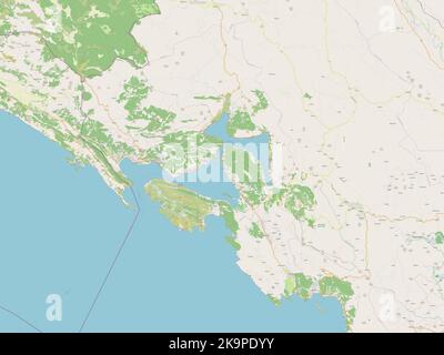 Kotor, municipality of Montenegro. Open Street Map. Locations and names ...