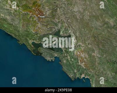 Kotor, municipality of Montenegro. Low resolution satellite map ...