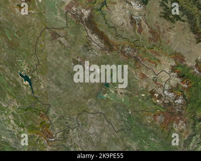 Niksic, municipality of Montenegro. Low resolution satellite map ...