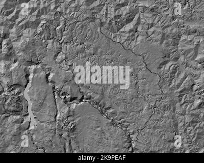 Pljevlja, municipality of Montenegro. Bilevel elevation map with lakes ...