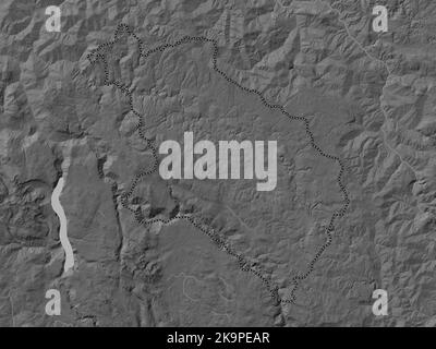 Pljevlja, municipality of Montenegro. Grayscale elevation map with ...