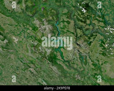 Pluzine, municipality of Montenegro. High resolution satellite map ...