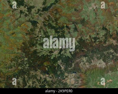 Rozaje, municipality of Montenegro. Low resolution satellite map ...