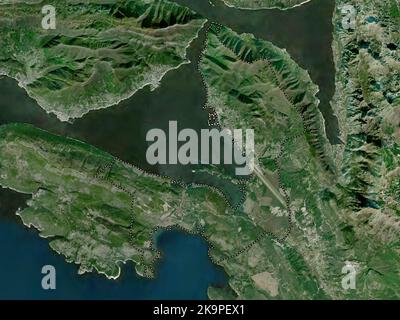 Tivat, municipality of Montenegro. High resolution satellite map ...