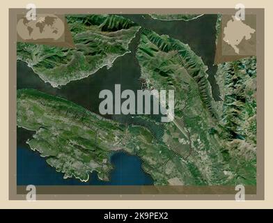 Tivat, municipality of Montenegro. High resolution satellite map ...
