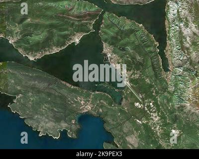 Tivat, municipality of Montenegro. Low resolution satellite map ...