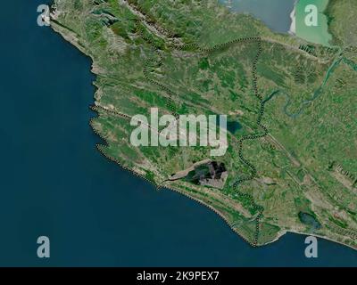 Ulcinj, municipality of Montenegro. High resolution satellite map ...