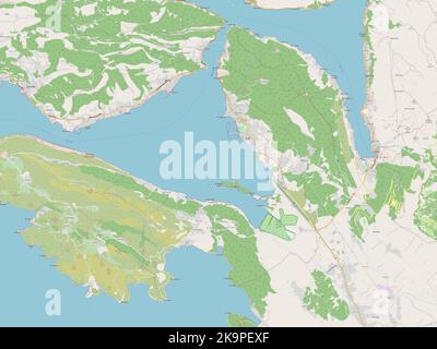 Tivat, municipality of Montenegro. Open Street Map. Locations and names ...