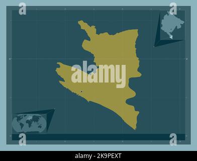 Ulcinj, municipality of Montenegro. Solid color shape Stock Photo - Alamy