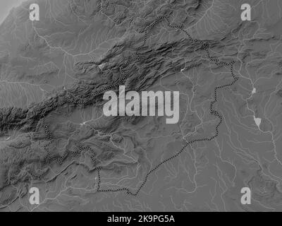 Draa-Tafilalet|Draa-Tafilalet, region of Morocco. Grayscale elevation ...