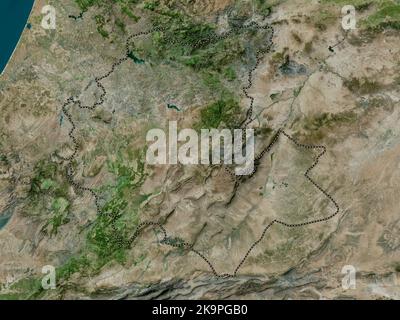 Fes-Meknes, region of Morocco. High resolution satellite map. Locations ...