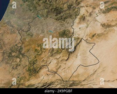 Fes-Meknes, region of Morocco. Low resolution satellite map. Locations ...