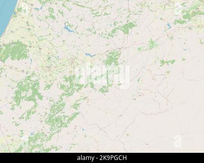 Fes-Meknes, region of Morocco. Open Street Map. Locations and names of ...