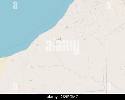 Guelmim-Oued Noun, region of Morocco. Bilevel elevation map with lakes ...