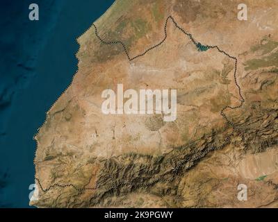 Marrakech-Safi, region of Morocco. Low resolution satellite map ...