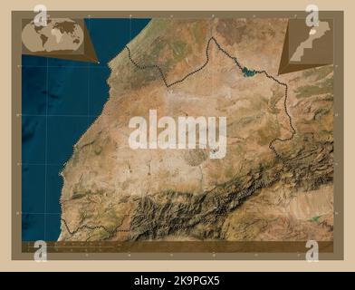 Marrakech-Safi, region of Morocco. Low resolution satellite map Stock ...