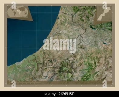 Rabat-Sale-Kenitra, region of Morocco. Bilevel elevation map with lakes ...