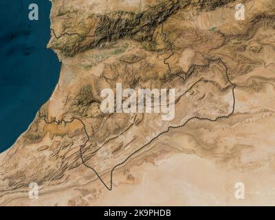 Souss-Massa, region of Morocco. Low resolution satellite map. Locations ...