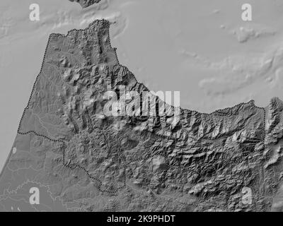 Tanger-Tetouan-Al Hoceima, region of Morocco. Bilevel elevation map ...