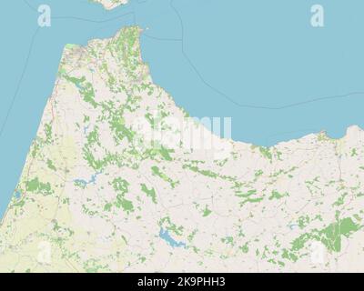 Tanger-Tetouan-Al Hoceima, region of Morocco. Solid color shape. Corner ...