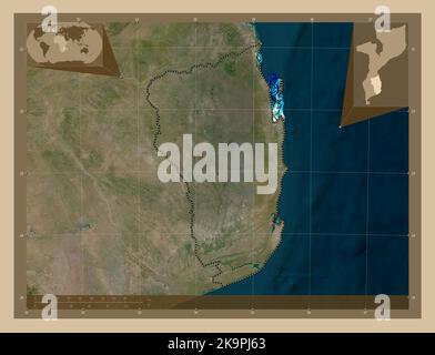 Inhambane, province of Mozambique. Low resolution satellite map Stock ...