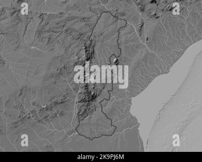 Manica, province of Mozambique. Elevation map colored in wiki style ...