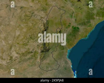 Manica, province of Mozambique. Low resolution satellite map. Corner ...