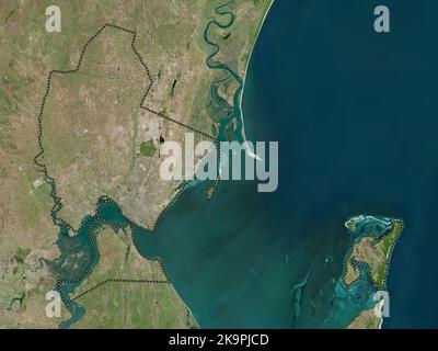 Maputo City, province of Mozambique. High resolution satellite map ...